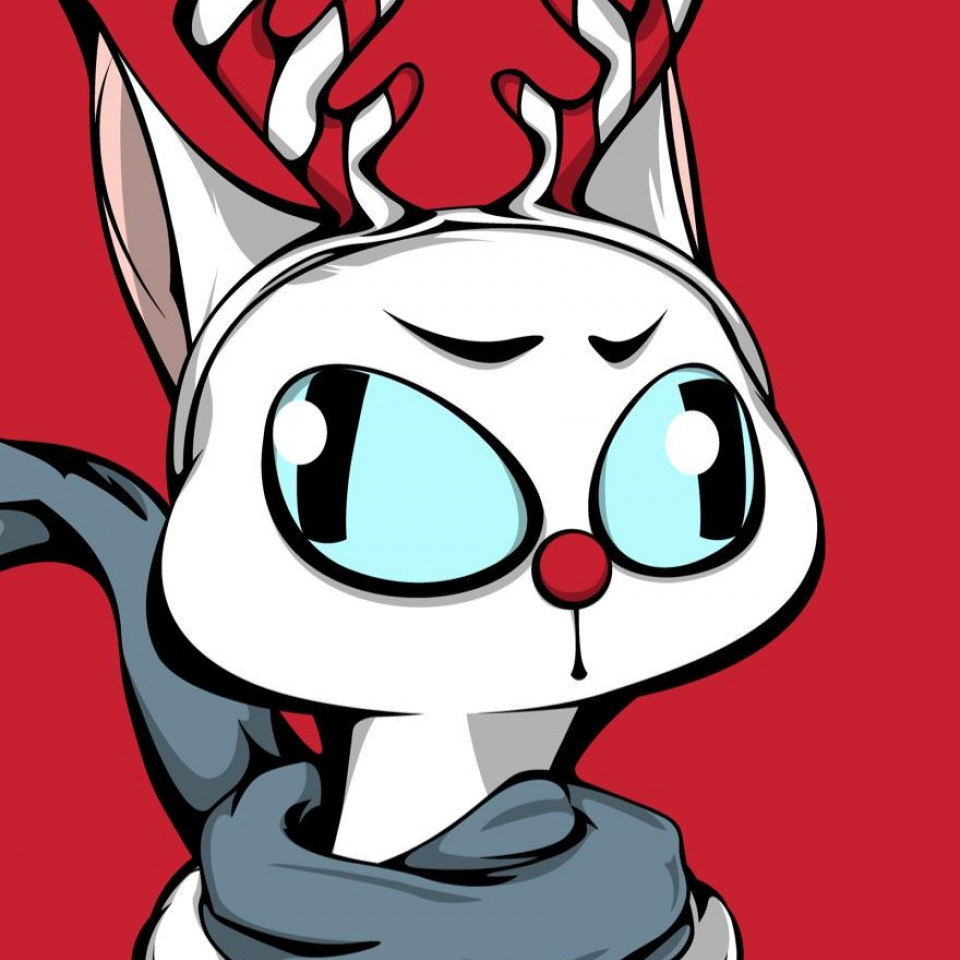 Weird Cat I 2021 Xmas Reindeer #23 | OurSong